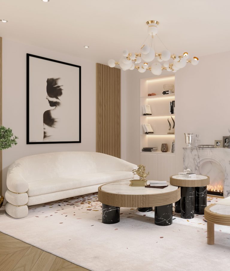 A LIVING ROOM THAT BLENDS OLD HOLLYWOOD NOSTALGIA WITH MODERN TASTE ...